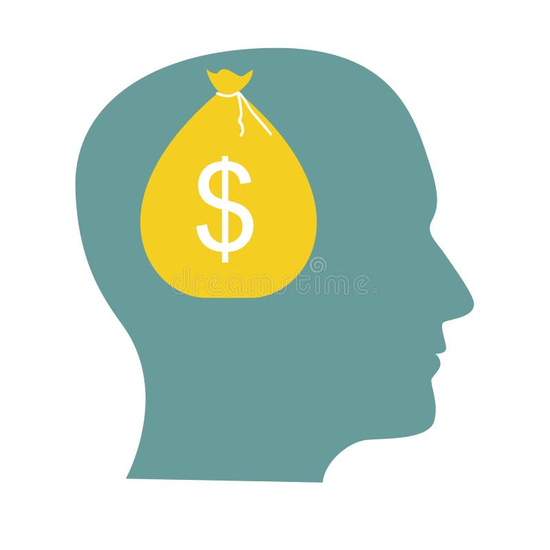 Money in Head Flat Business Concept Vector Illustration Stock Vector ...