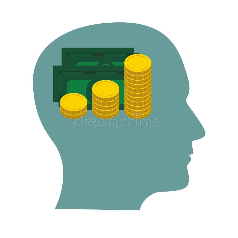 Money in Head Flat Business Concept Vector Illustration Stock Vector ...