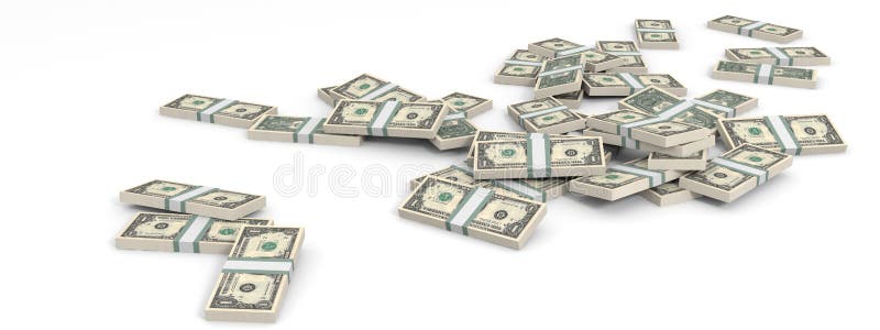 Money heap. One dollar. stock illustration. Illustration of number ...
