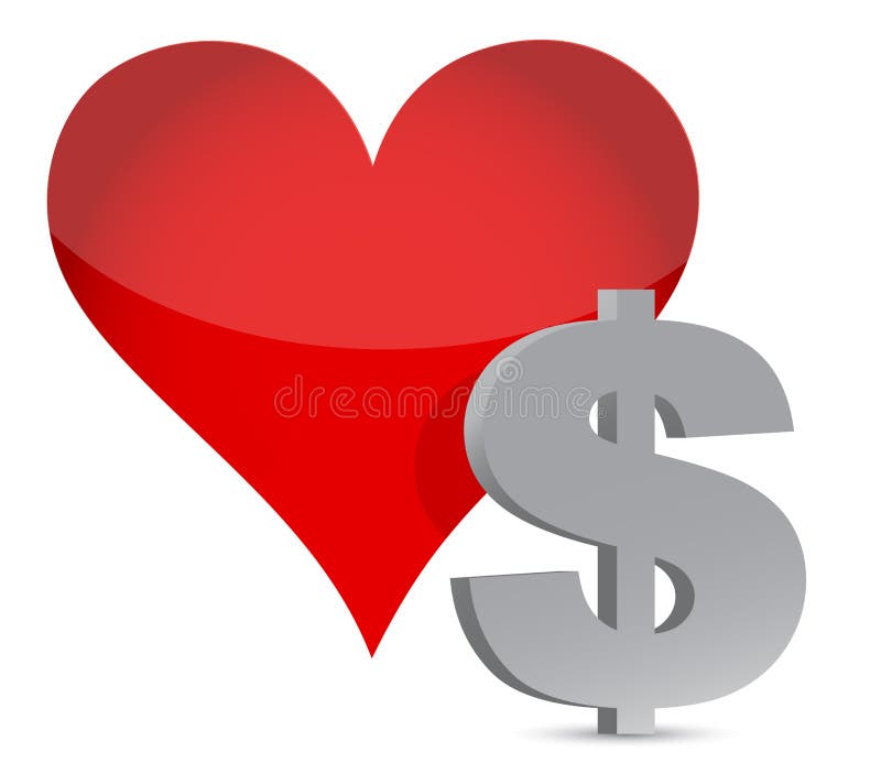 I Love Money. Symbol of Heart of Dollars Stock Vector - Illustration of ...