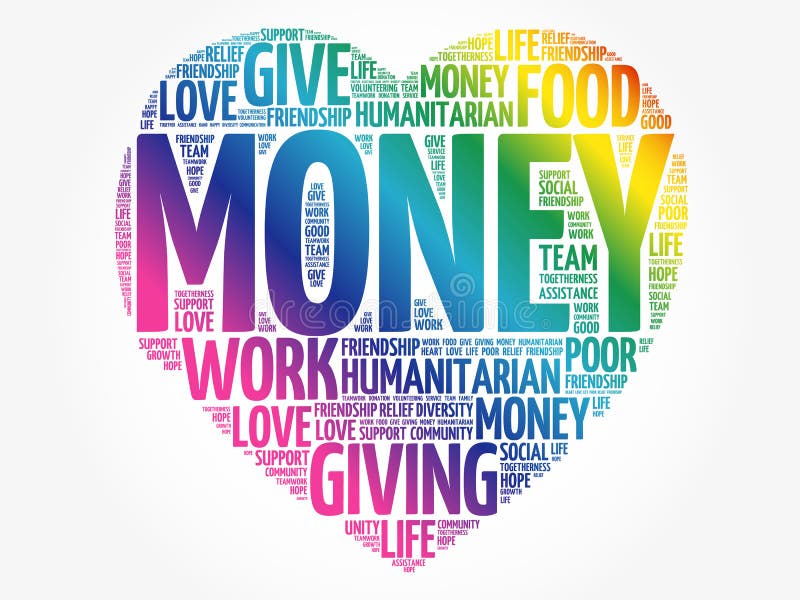 MONEY Heart Word Cloud Collage Stock Illustration - Illustration of ...