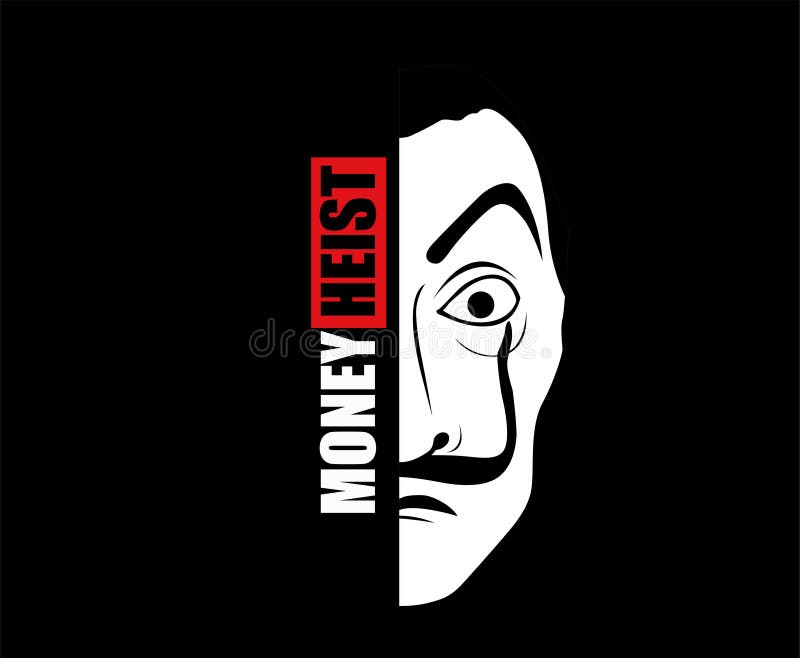 Money Heist Title With Dali Mask Clothes Red La Casa De Papel Design