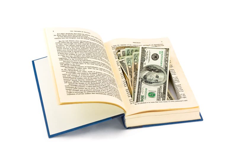 Money Hidden in an Old Book Stock Photo - Image of security, hollowed ...