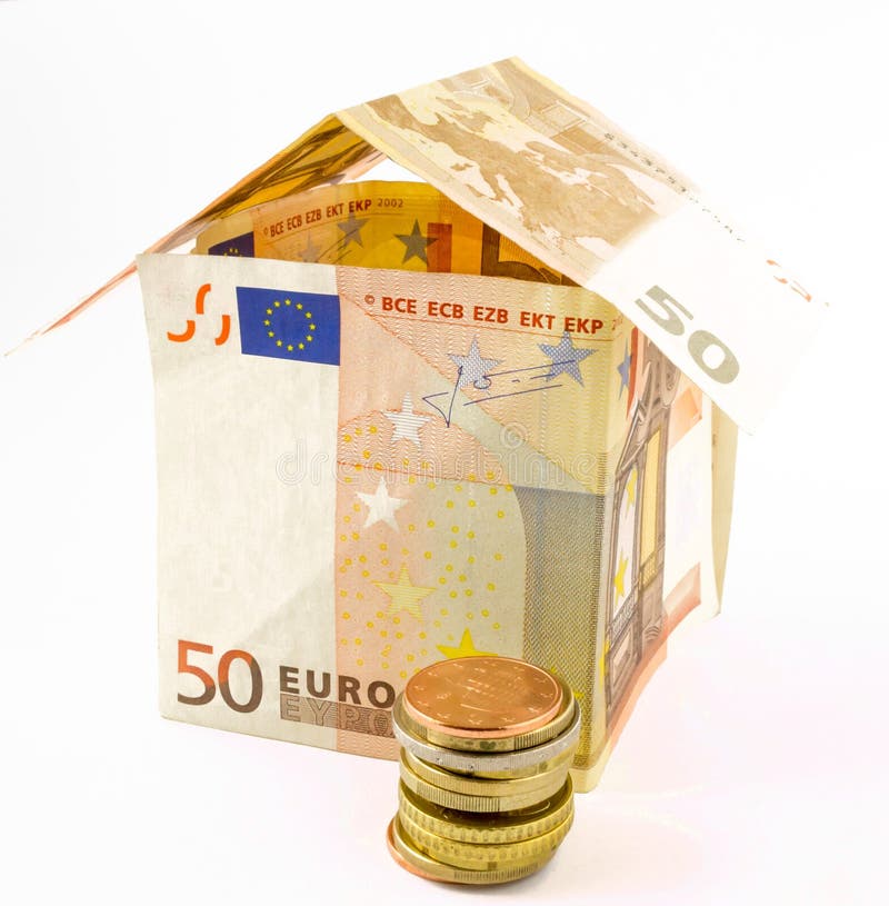 Money house with coins stock image. Image of isolated - 25041423