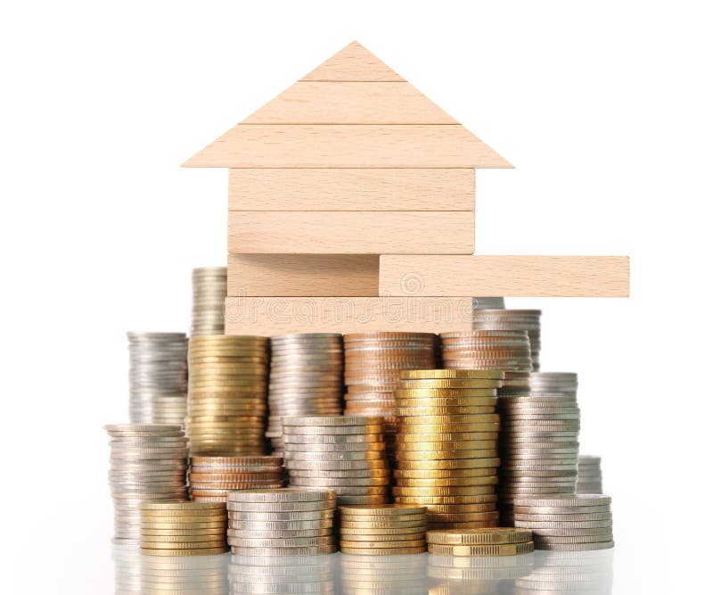 Money house from coins stock photo. Image of house, cash - 86208116