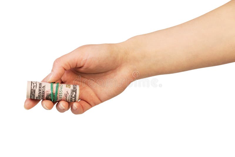 Money in Human Hands Form of Dollar Bills, Business Woman is Counting ...