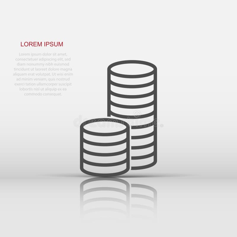 Money Icon. Black Coins Flat Vector Illustration Stock Vector ...