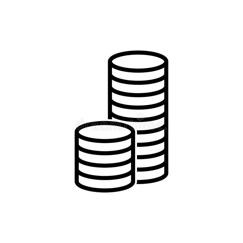 Money Icon. Black Coins Flat Vector Illustration Stock Vector ...