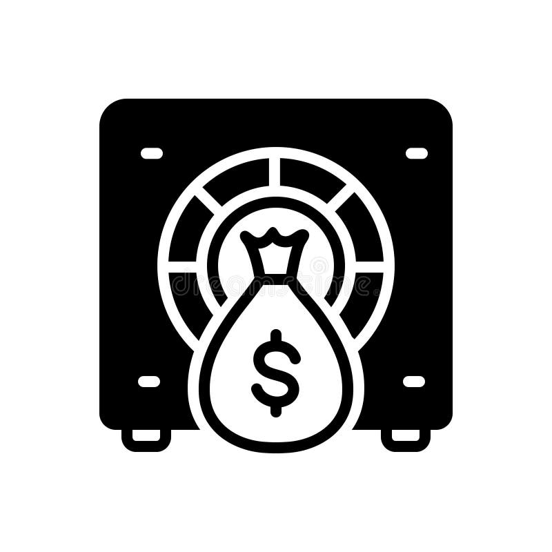 Black Solid Icon for Money, Capital and Wage Stock Vector ...