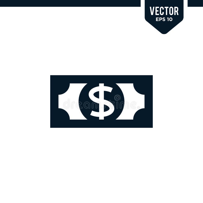 Money Icon Collection in Glyph or Flat Style Stock Vector ...