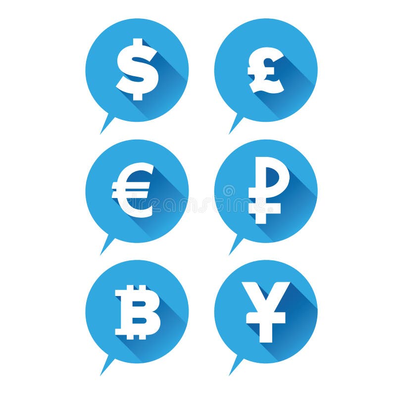 Money Icon - Currencies Sign Blue Stock Vector - Illustration of ...