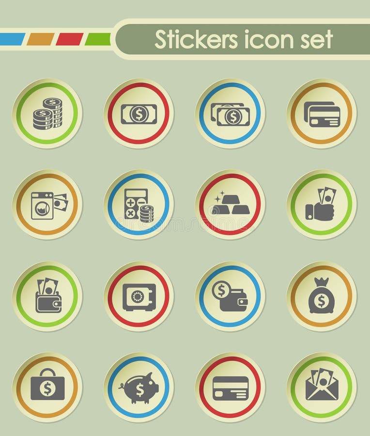 Money icon set stock vector. Illustration of color, icon - 240371401