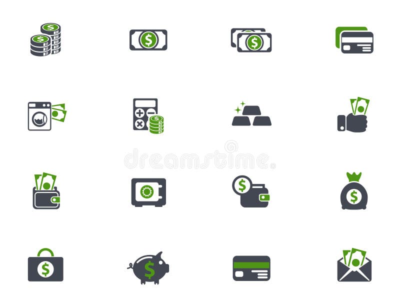Money icon set stock vector. Illustration of moneybox - 231702215