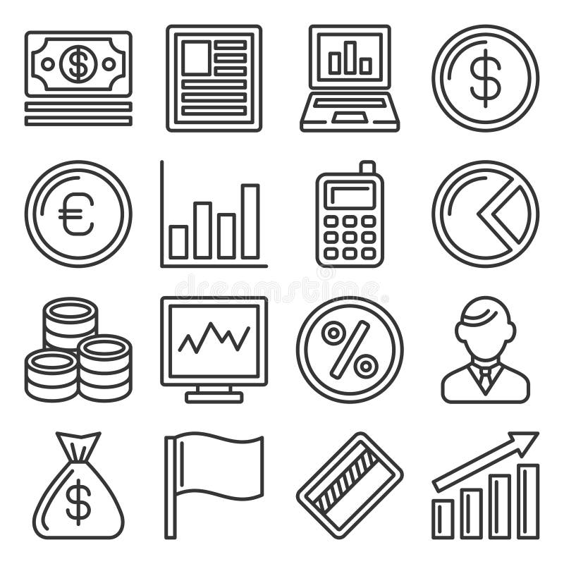 Money ios 7 icon set stock vector. Illustration of commercial - 35918246