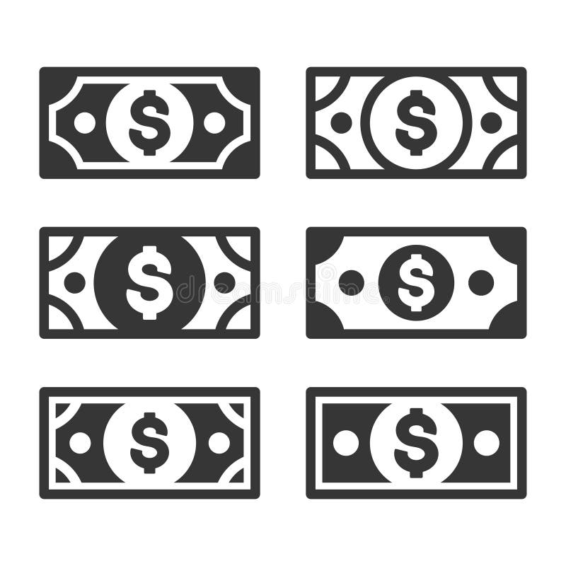 Money icon set stock vector. Illustration of cash, card - 34205939