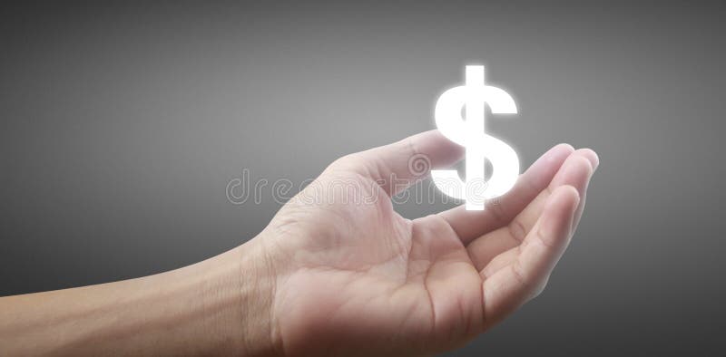 Money Icon Us Dollar in Hand, Business Concept Stock Image - Image of ...
