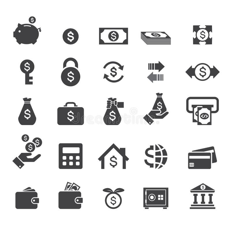 Web Icon Set - Money, Cash, Card Stock Vector - Illustration of ...