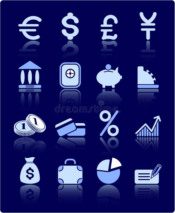 Colourful business icons stock vector. Illustration of gold - 2131234
