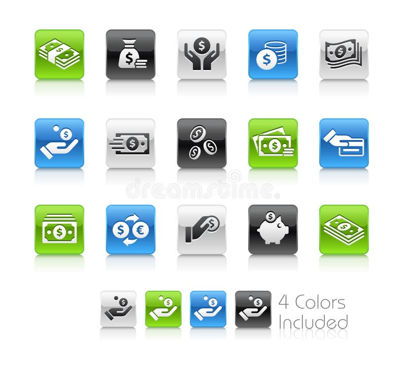 Money Icons // Gelcolor Series Stock Vector - Illustration of bank ...