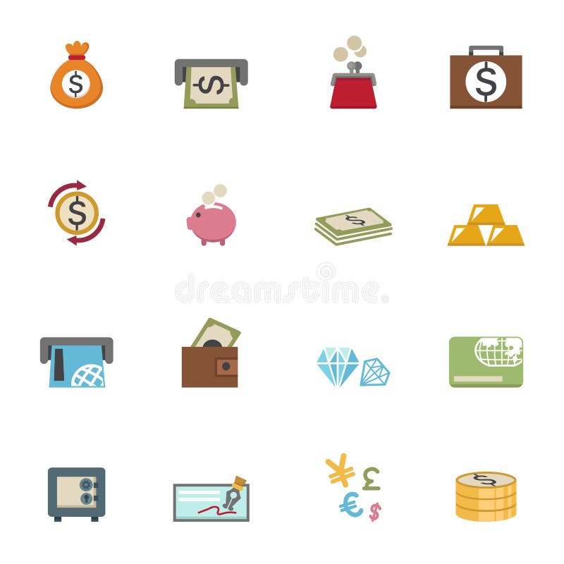Money icons stock illustration. Illustration of loan - 44362544