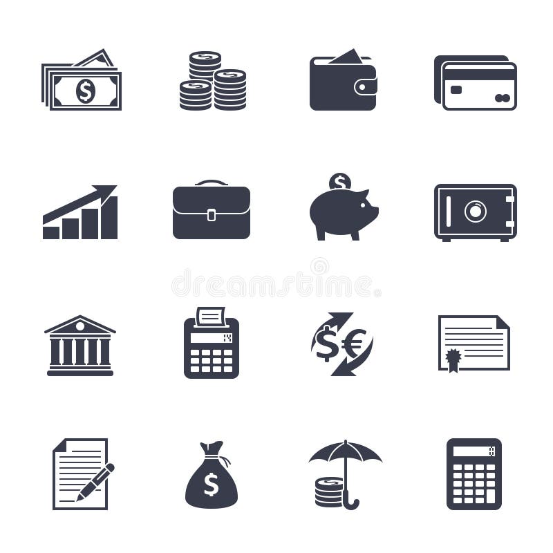 Money icons stock vector. Illustration of currency, banking - 42032316