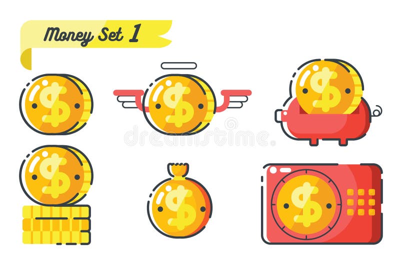 Money icons set 1 stock illustration. Illustration of exchange - 66763924