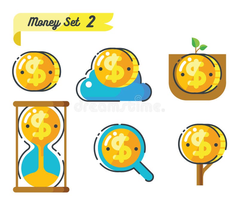Money icons set 2 stock illustration. Illustration of black - 66763934