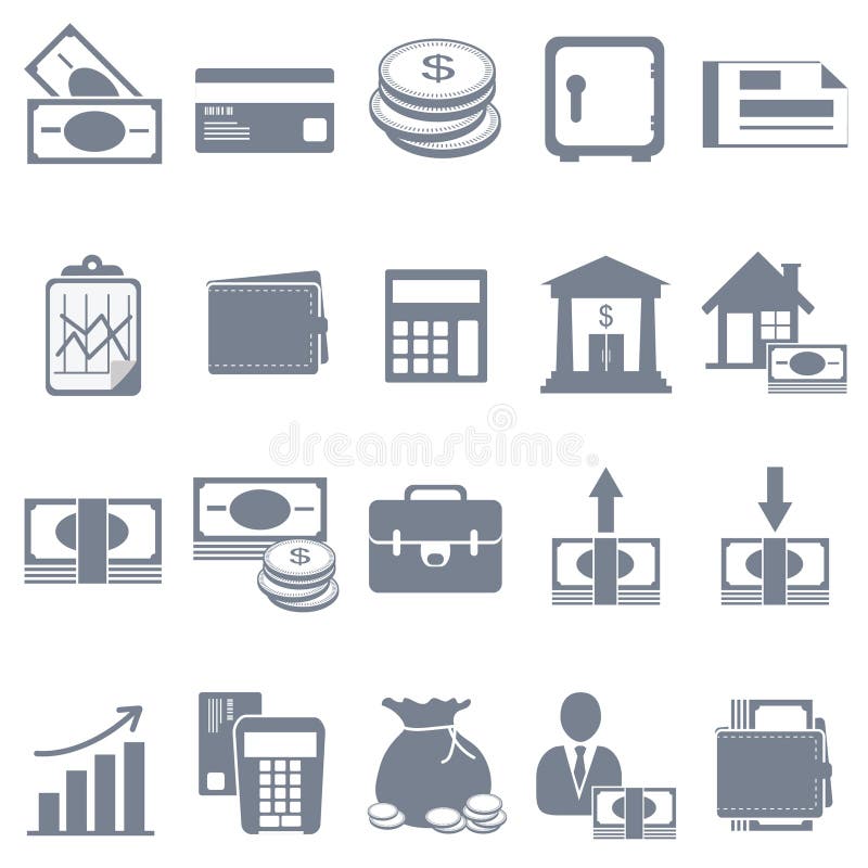 Money Icons. Vector Illustration Decorative Design Stock Vector ...