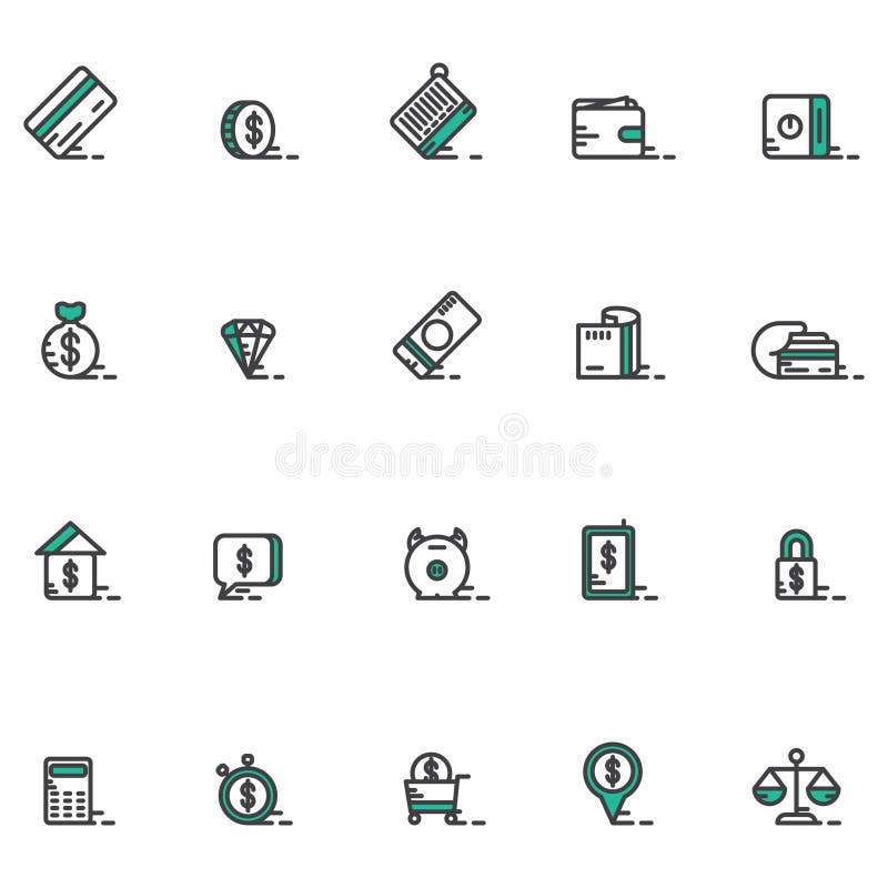Money Icons. Vector Illustration Decorative Design Stock Vector ...