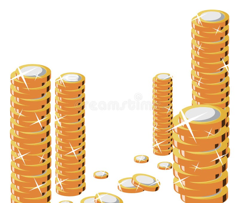 Hoard of Money isolated stock illustration. Illustration of exchange ...