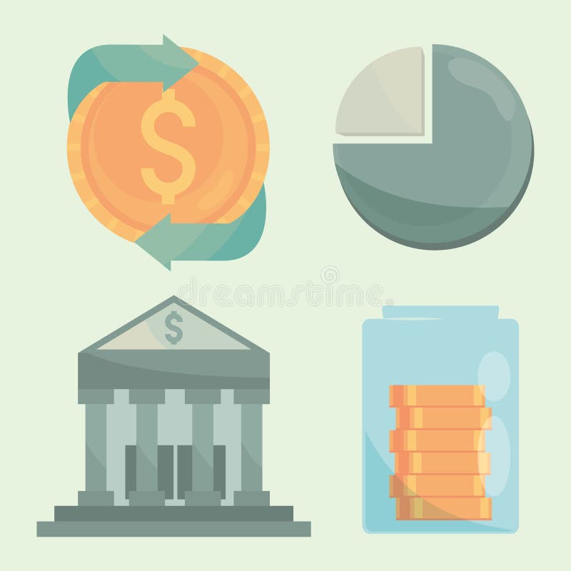 Money income icon set stock vector. Illustration of cartoon - 255481119