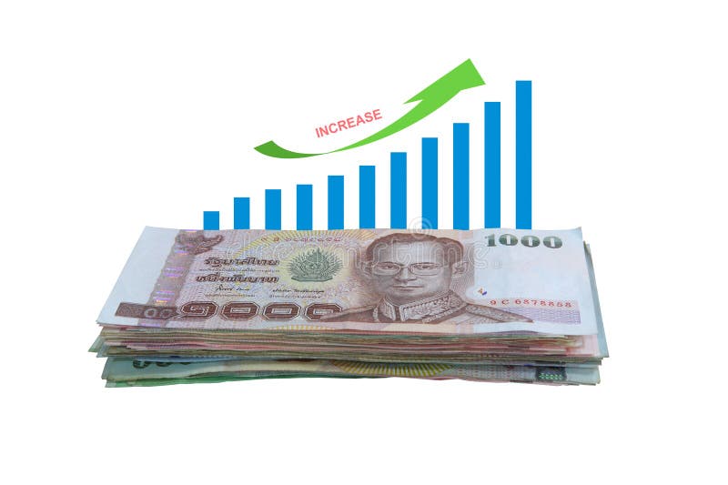 Money Increase with Trend Bragraph Stock Illustration - Illustration of ...