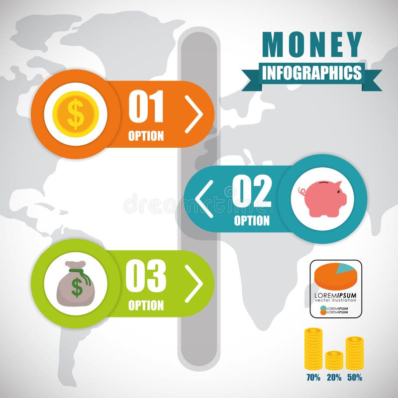 Money infographic design. stock vector. Illustration of document - 58703667