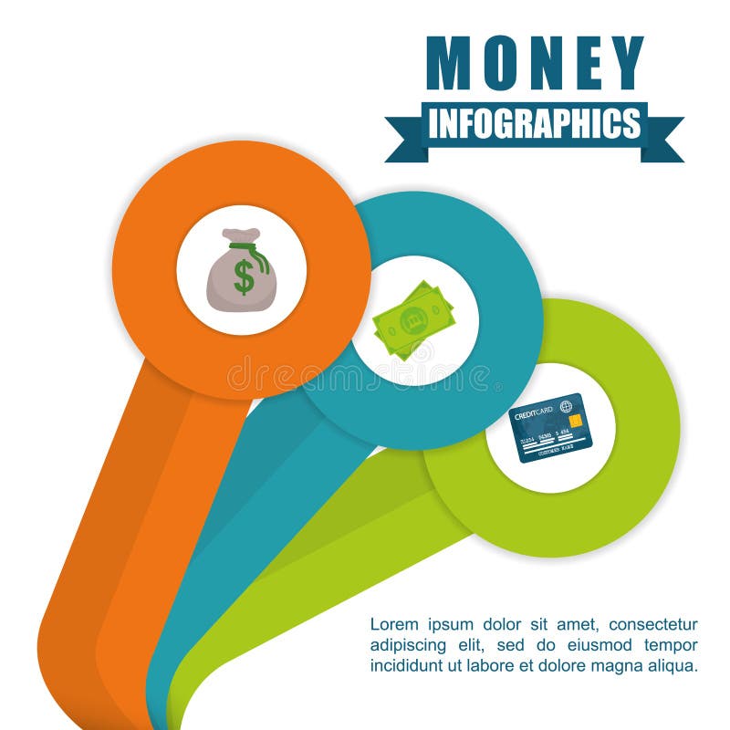 Money infographic design. stock vector. Illustration of elements - 58703659