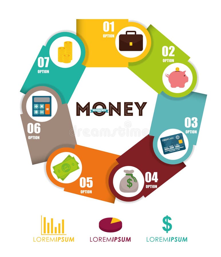 Money infographic design. stock vector. Illustration of business - 58703693