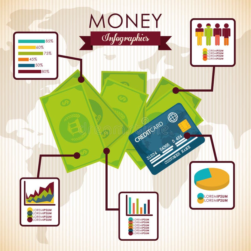 Money infographic design. stock vector. Illustration of business - 58704847