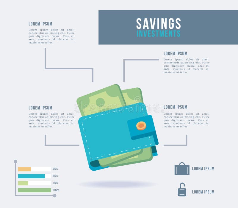 Money Infographic with Wallet Stock Vector - Illustration of money ...