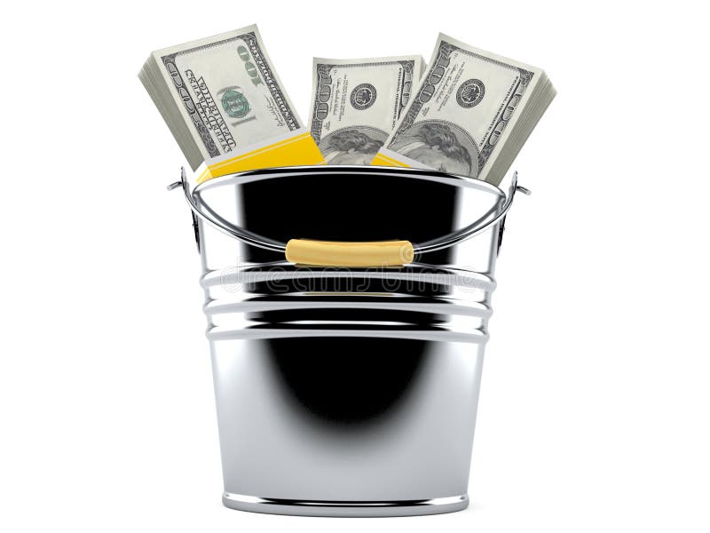 Bucket of money stock image. Image of financial, wealth - 22907367