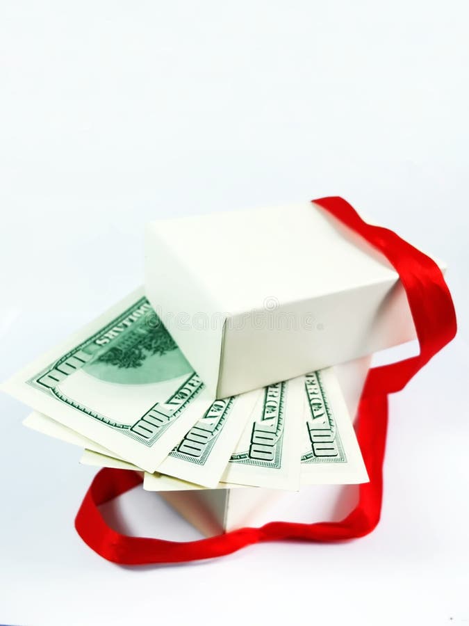 Money Inside Opened Gift Box Stock Photo - Image of background ...