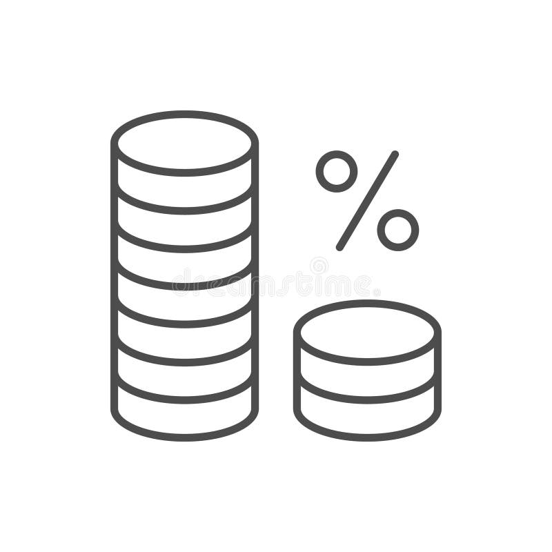 Money Interest Line Outline Icon Stock Vector - Illustration of ...