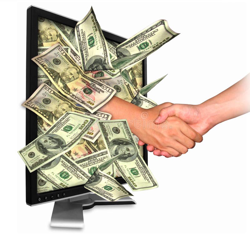 Money from Internet Business Stock Image - Image of hands, deal: 5394523