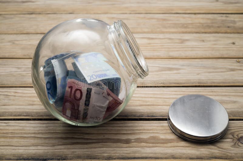 Money in a jar stock image. Image of bank, fundraiser - 38337675