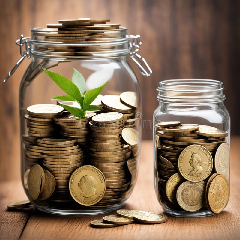 Money jars stock illustration. Illustration of goals - 308653996