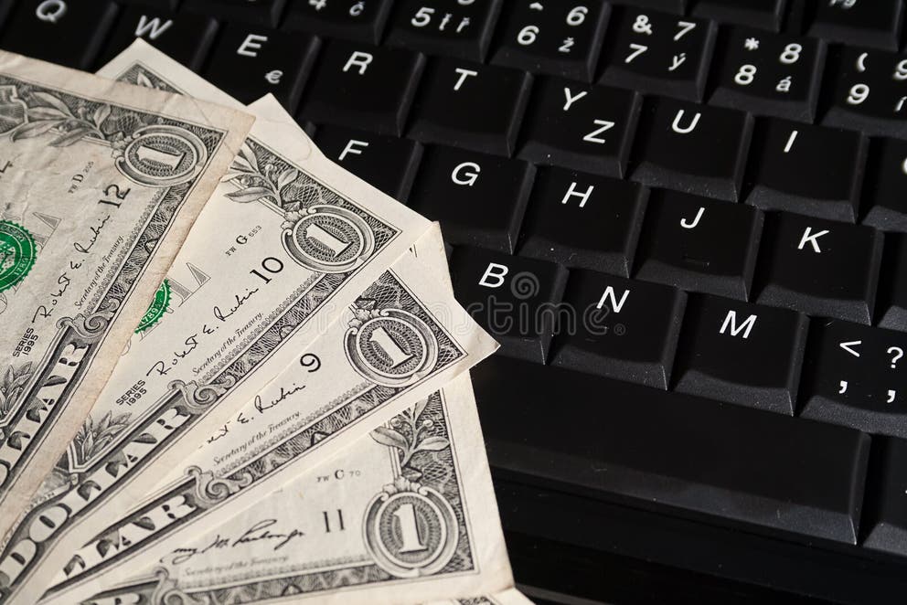 Money on keyboard stock image. Image of keyboard, idea - 16255033