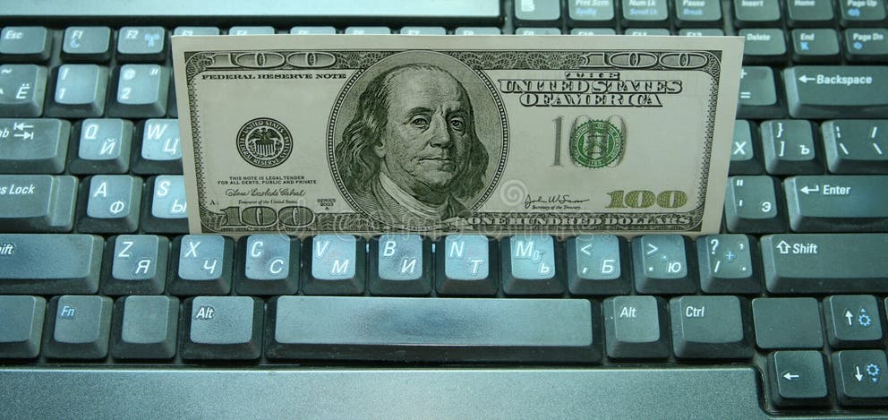 Money on a keyboard stock photo. Image of house, button - 27480946