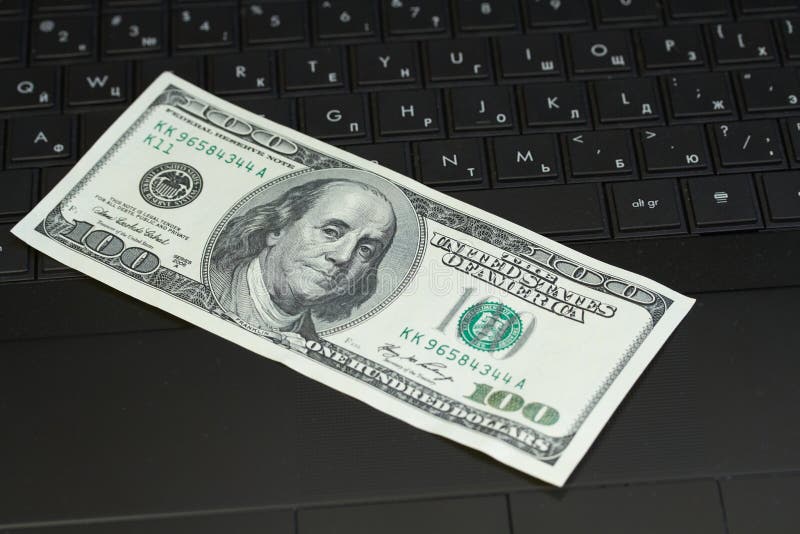 Money on a keyboard stock photo. Image of computer, rich - 28404826