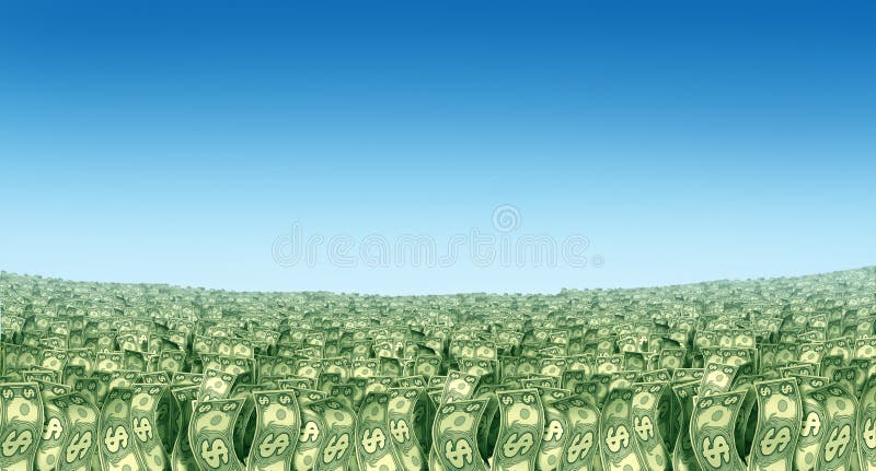 Money Landscape Prosperity in the Horizon Stock Illustration ...