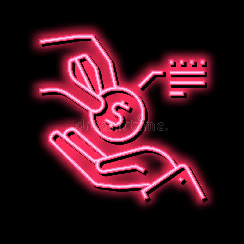 Money Lend Neon Glow Icon Illustration Stock Vector - Illustration of ...