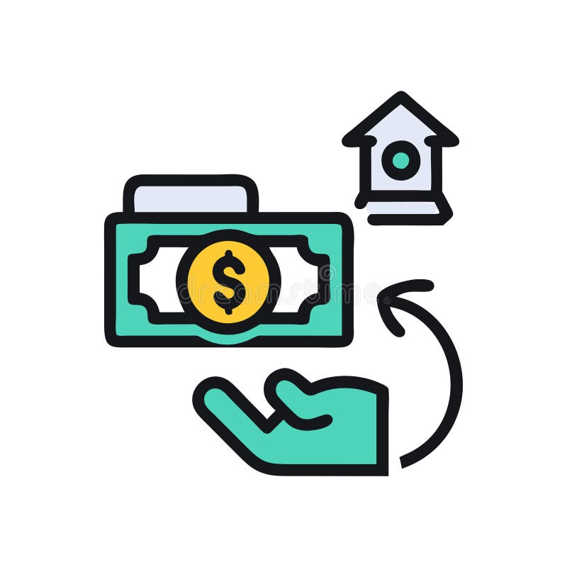 Money Lending Visual Icon stock vector. Illustration of money - 352801175