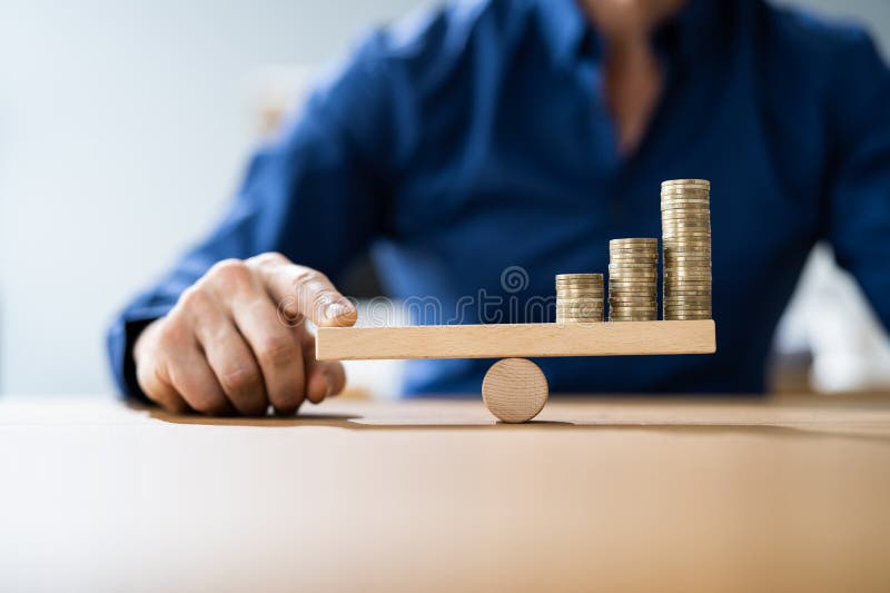 Money Leverage and Inflation Balance Stock Photo - Image of justice ...